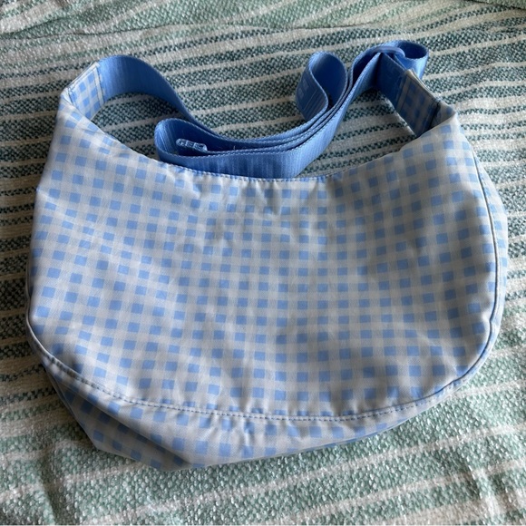 BAGGU | Bags | Baggu Medium Nylon Crescent Baglight Blue Gingham | Poshmark